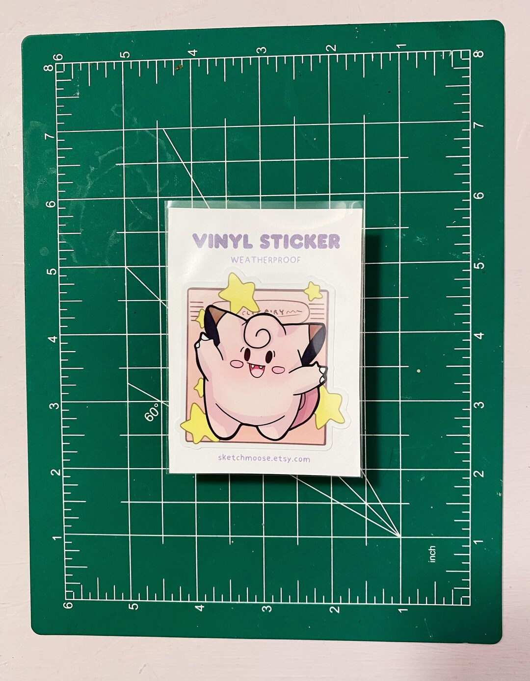 Clefairy Sticker | Poke | Weather Proof | Glossy Laminate | Kawaii Art ...