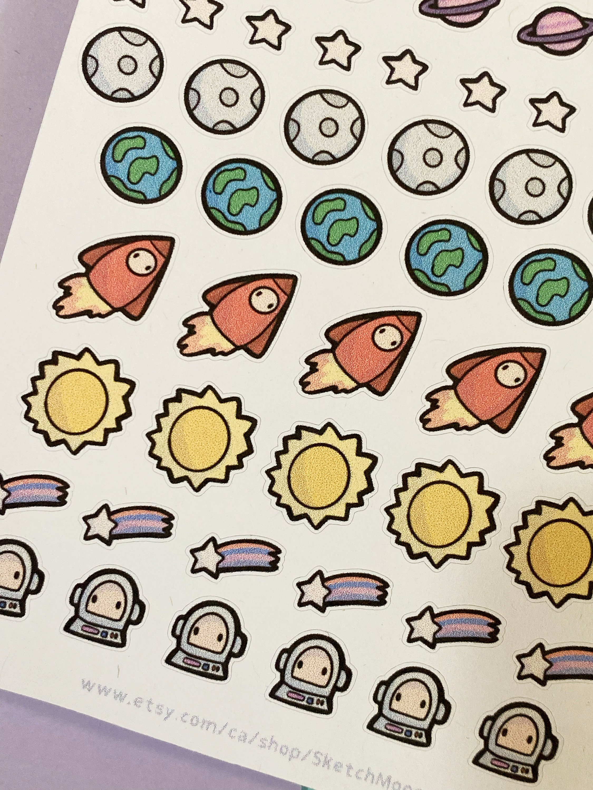SPACE STICKER SHEET | Planner Stickers | Bullet Journal | Bujo | - Etsy