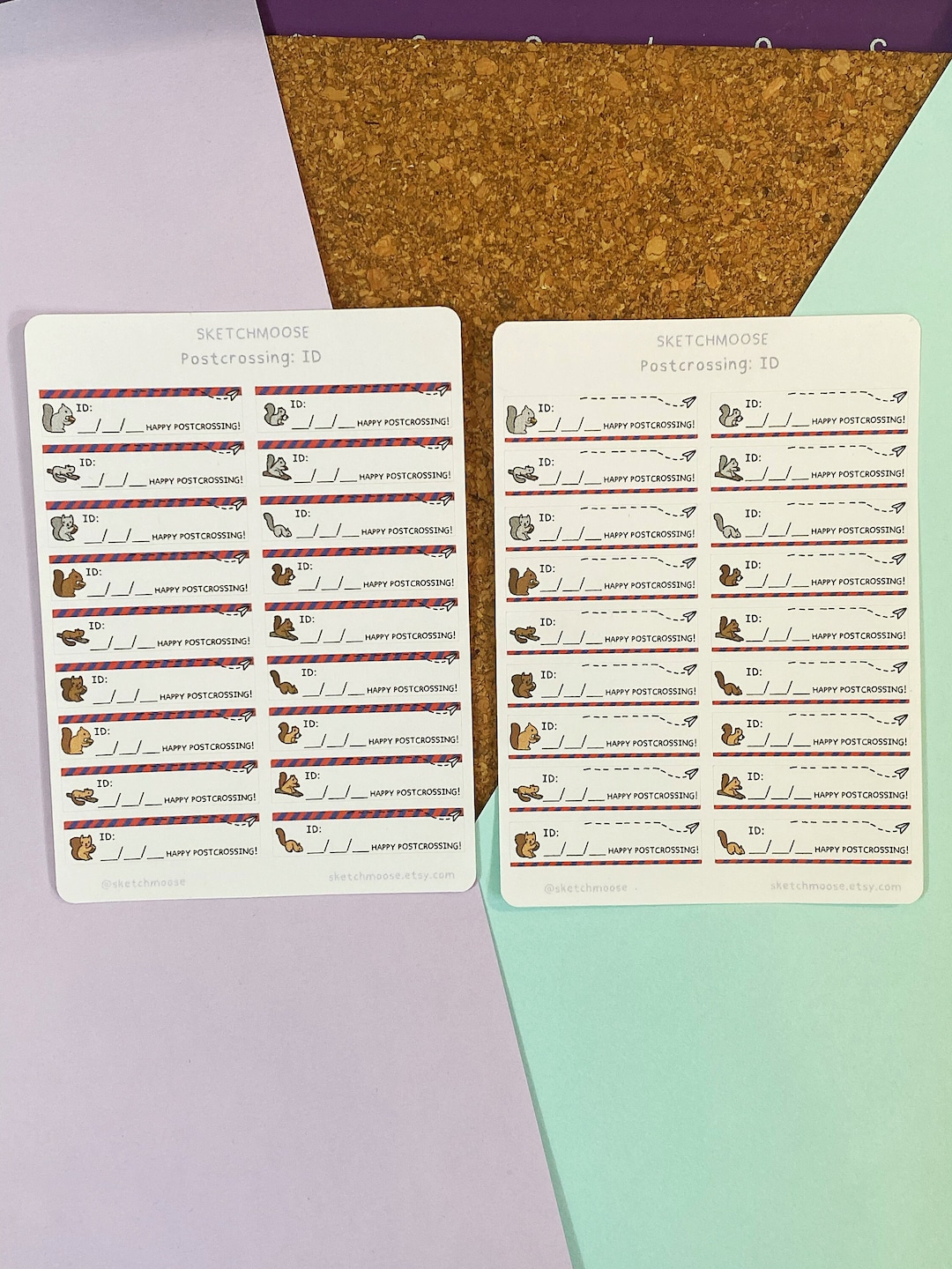 POSTCROSSING Id STICKER SHEET | Squirrel | Happy Mail | Postcard Decor ...