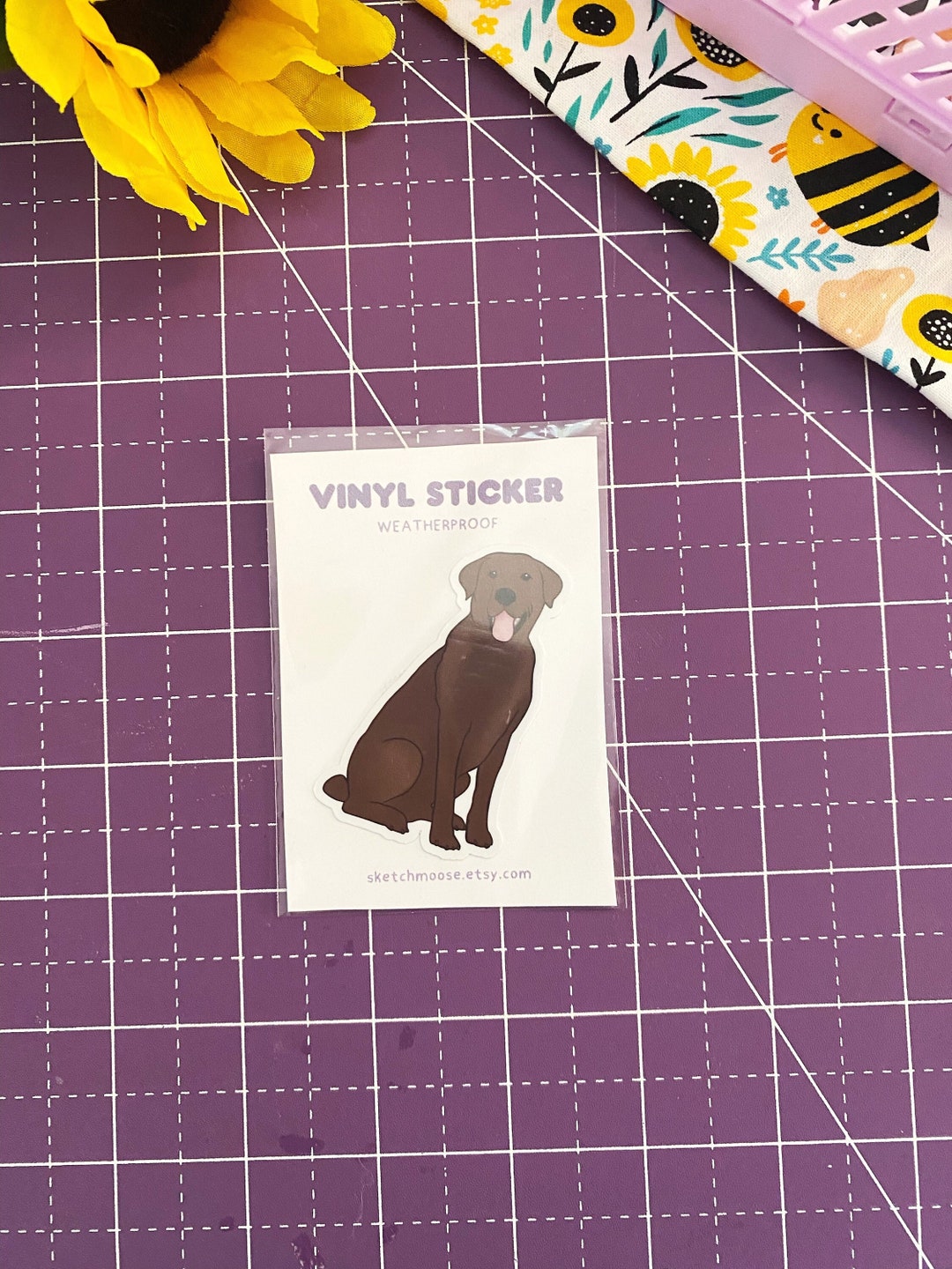 Chocolate Lab Sticker | Weather Proof | Glossy Laminate | Pet | Dog ...