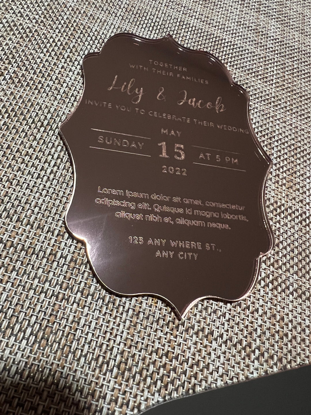 Mirror Acrylic Wedding Invitation / Mirror Invitation / Mirror Acrylic ...