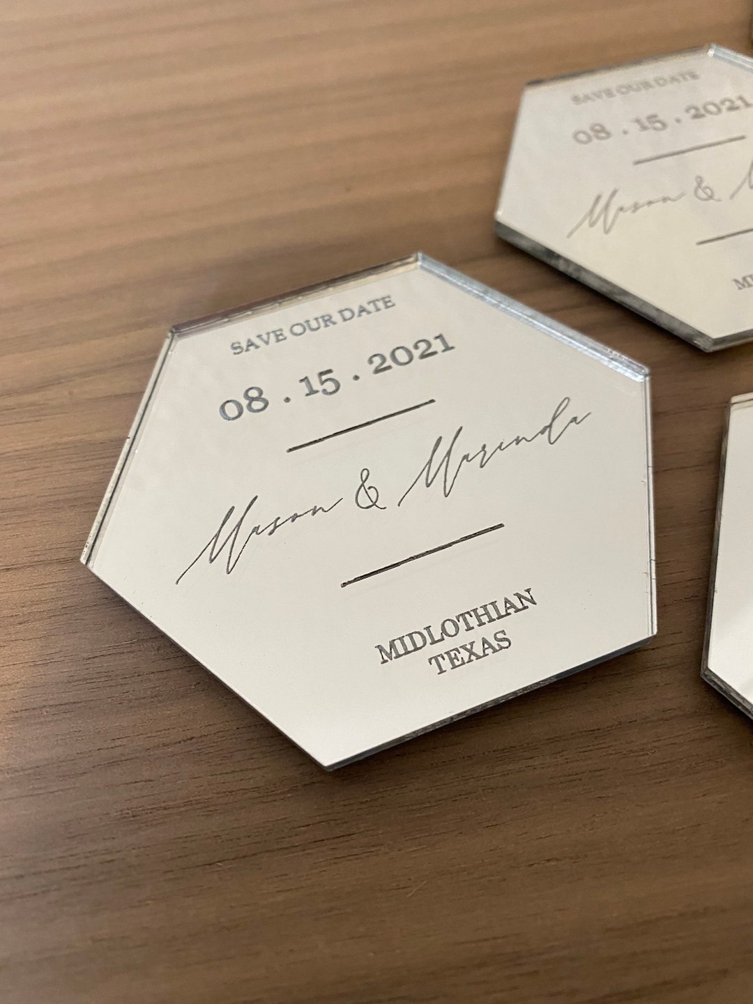 Save the Date Acrylic Magnets Custom Personalized / 5 Lines - Etsy