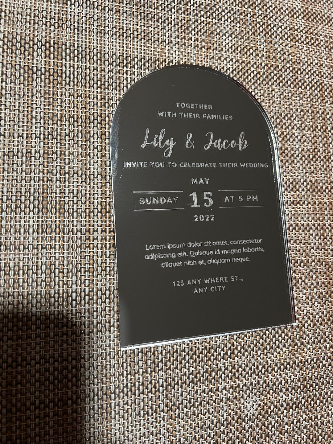 Mirror Acrylic Wedding Invitation / Mirror Invitation / Mirror Acrylic ...