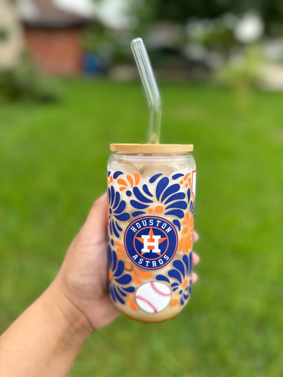 Talavera A Stros Libbey Glass Cup, Baseball Cup, Houston Texas Cup ...