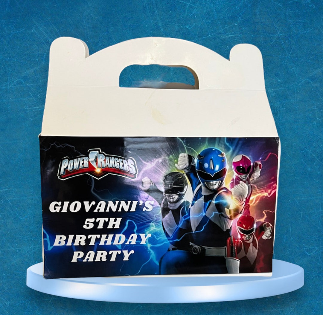 Treat Box Stickers, Power Ranger Treat Box Sticker, Custom Treat Box ...