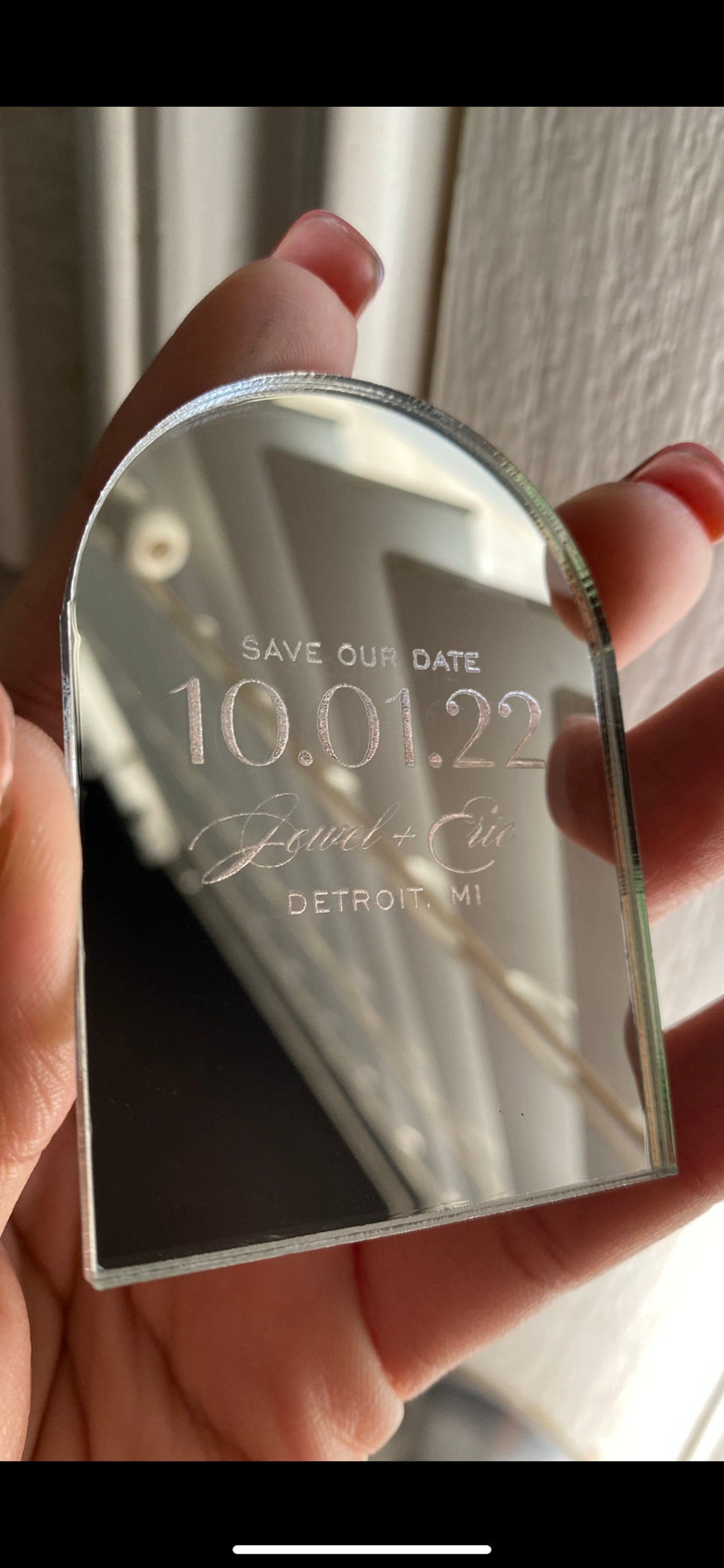 Boho Save the Date Mirror Acrylic Magnets Custom Personalized / Arch ...