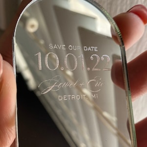 Boho Save the Date Mirror Acrylic Magnets Custom Personalized / Arch ...