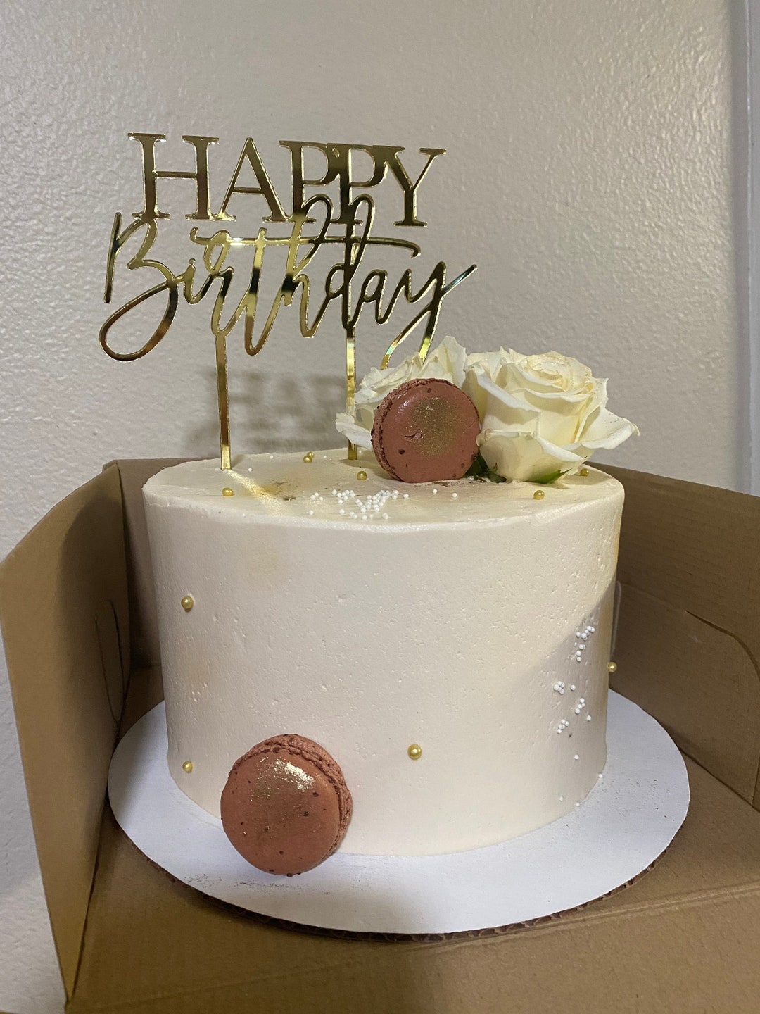 Happy Birthday Mirror Acrylic Cake Topper / Birthday Celebration Sign ...