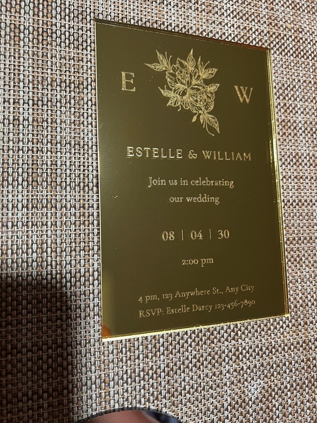 Mirror Acrylic Wedding Invitation / Mirror Invitation / Mirror Acrylic ...