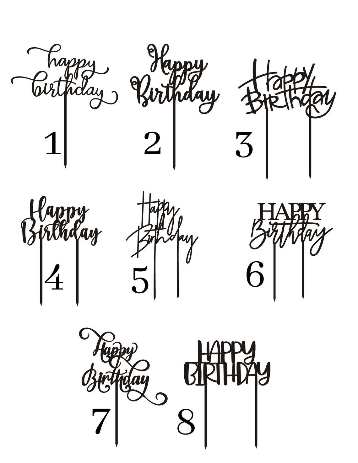 Happy Birthday Mirror Acrylic Cake Topper / Birthday Celebration Sign ...