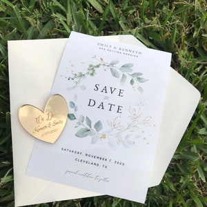Save the Date Acrylic Magnets Custom Personalized / 3 Line, Mirror ...