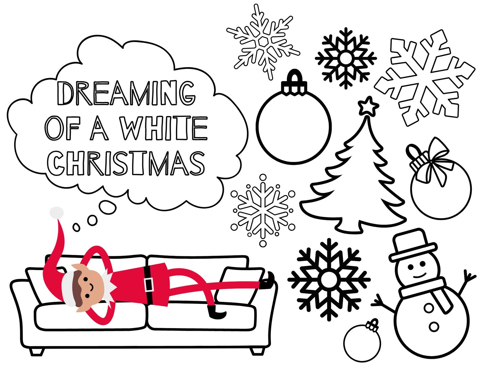 Elf on the Shelf Coloring Pages Editable Template-(6) Different Elf ...