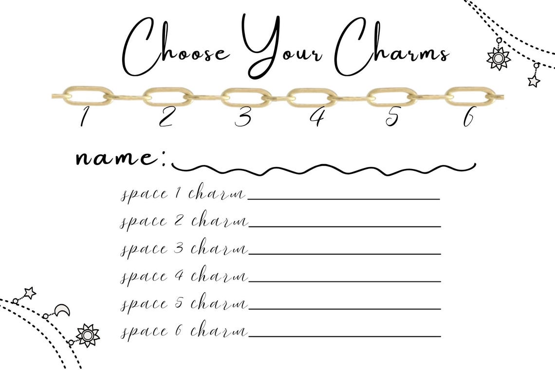 Charm Bar Party Sign & Form Digital File - Etsy