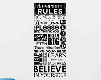 Classroom Rules Wall Decal Classroom Sign Vinyl Sticker | Etsy