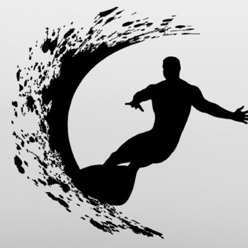 Vinyl Wall Decal Sticker Surfer AC180B - Etsy