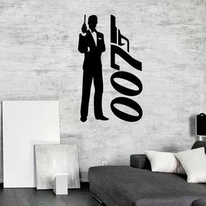 James Bond Vinyl Sticker Agent 007 Decoration Action Film Wall Decals ...