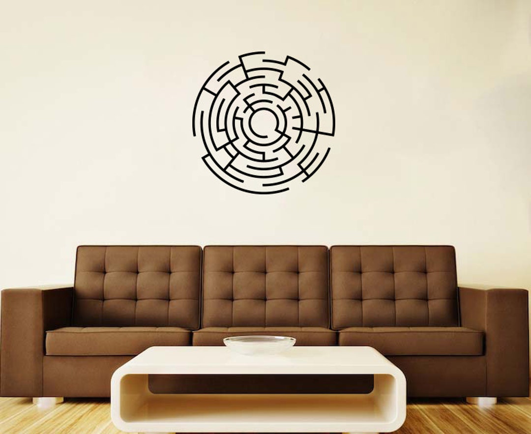 Labyrinth Wall Sticker Maze Vinyl Decal Labyrinth Wall Decor Wall Art ...
