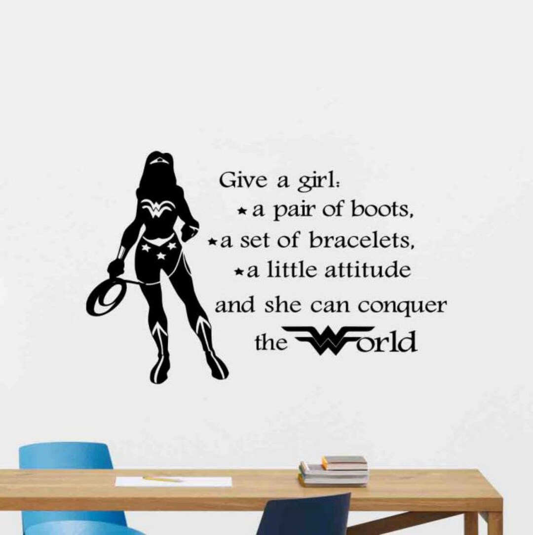 Super Woman Wall Decal Superhero Quote Vinyl Sticker Comics Baby ...