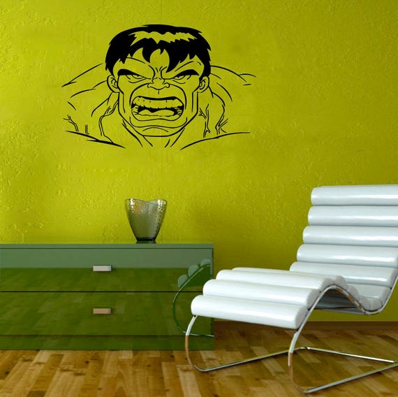 Superhero Hulk Mural Boy's Room Wall Decal Cartoon Comics | Etsy