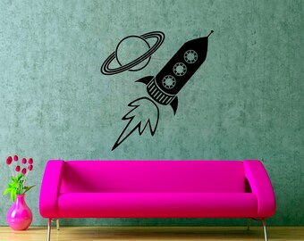 Rocket ship decal | Etsy