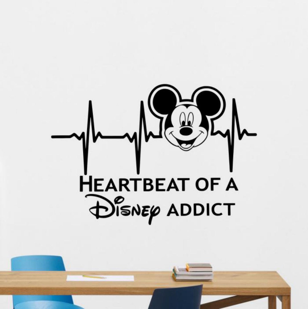 Heartbeat of a Disney Addict Wall Decal Mickey Mouse Walt Disney Quote ...