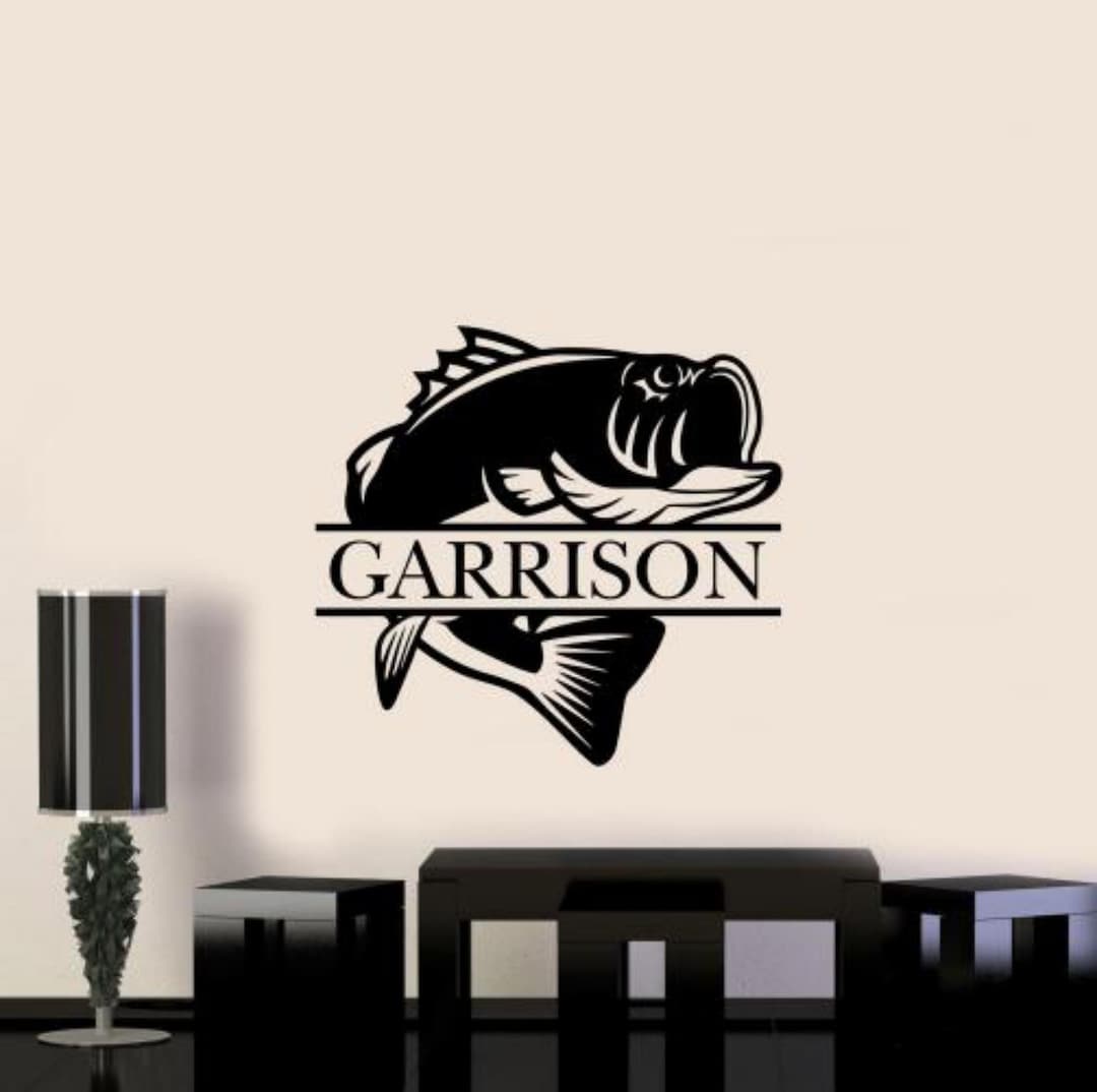 Personalized Fishing Wall Decal Vinyl Sticker Custom Fishing Sign Car ...