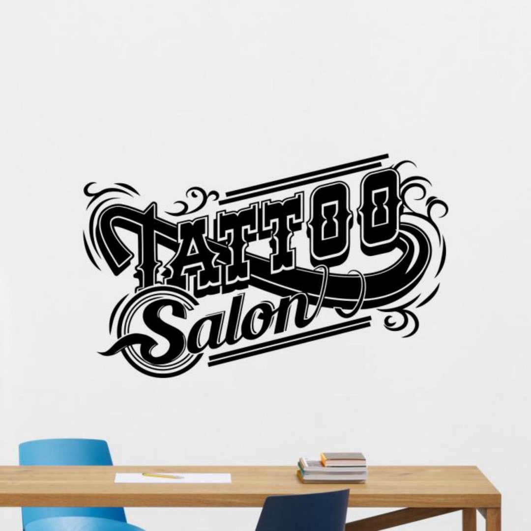 Tattoo Salon Wall Decal Tattoo Shop Sign Logo Vinyl Sticker Tattoo ...
