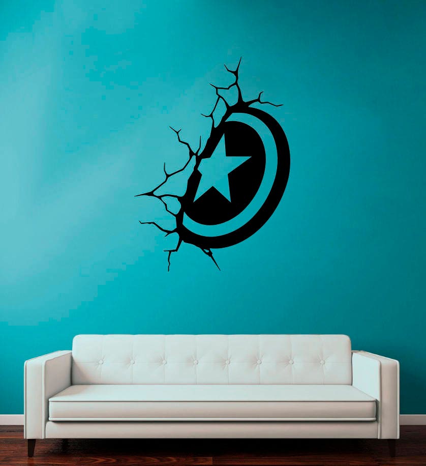 Shield Captain America Decal Superhero Wall Removable Decoration Comics ...
