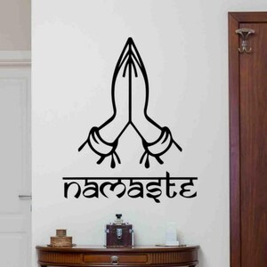 Namaste Wall Decal Namaste Sign Praying Hands Vinyl Sticker Yoga Studio ...