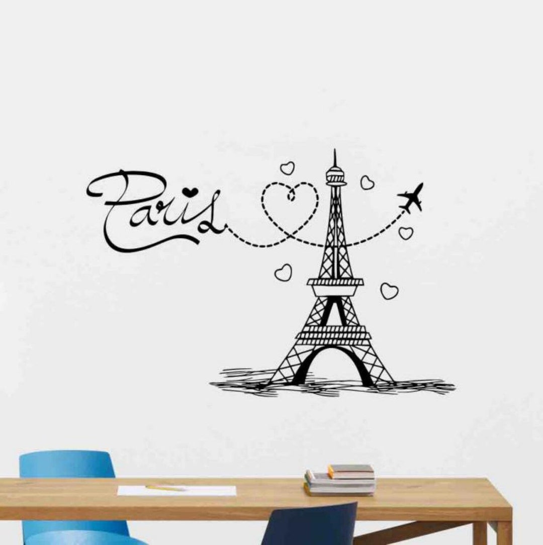 Paris Wall Decal Eiffel Tower Sign French Gift France Decor House ...