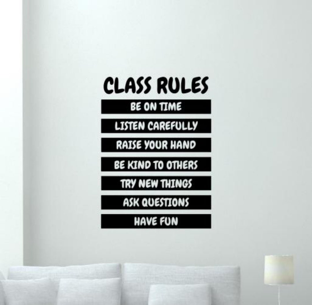 Classroom Rules Wall Decal Vinyl Sticker Class Room Decor Classroom ...