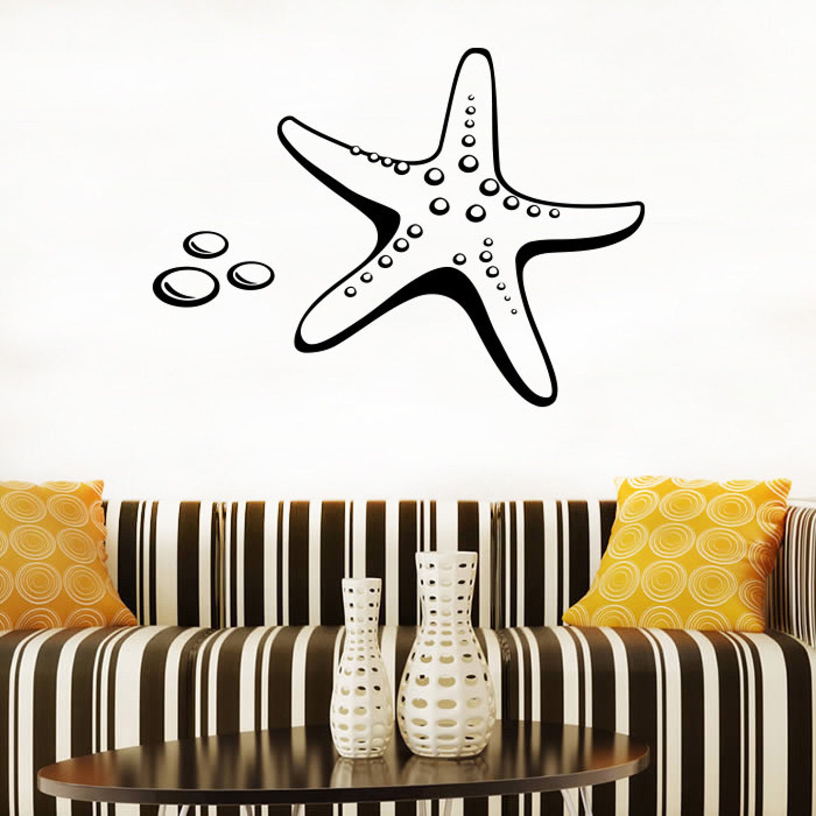 Starfish Wall Vinyl Decal Starfish Vinyl Sticker Nautical | Etsy