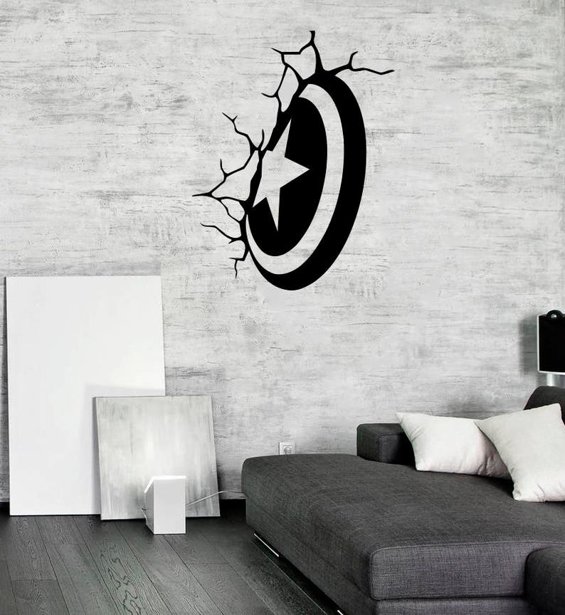 Shield Captain America Sticker Avenger Vinyl Removable Decor - Etsy