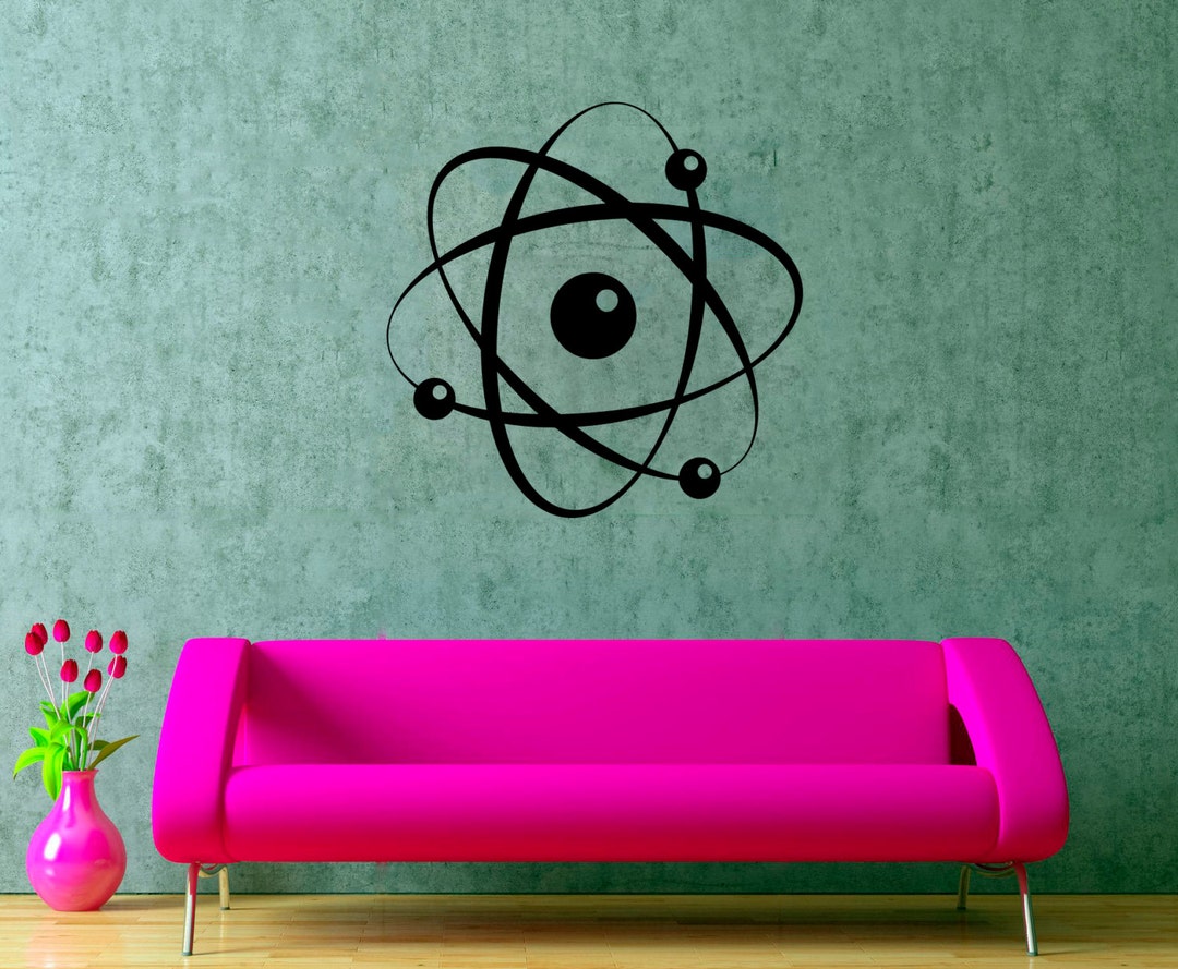 Atom Wall Decal Molecule Vinyl Sticker Home Art Decor (4am) - Etsy