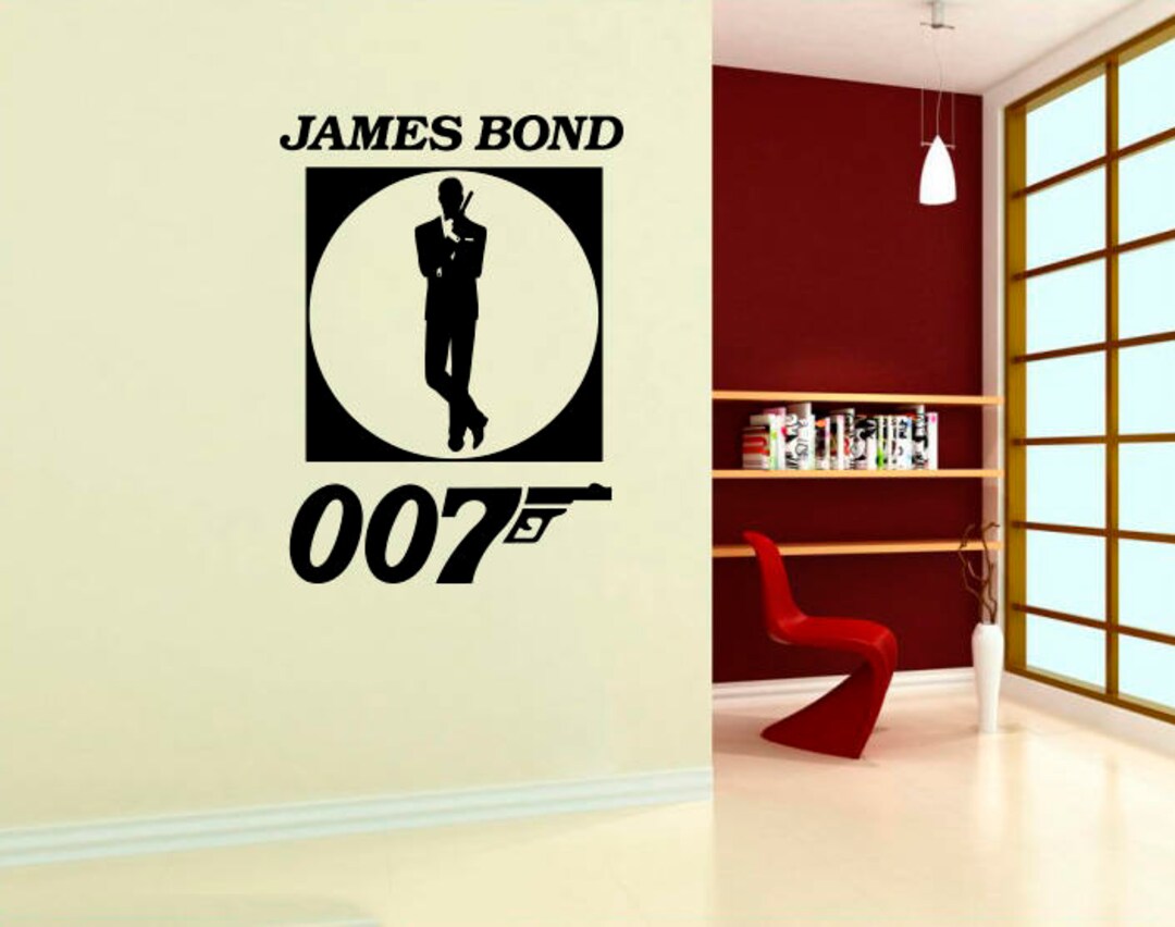 Agent 007 Wall Decal Teen's Boy's Room Stickers James Bond Posters Home ...