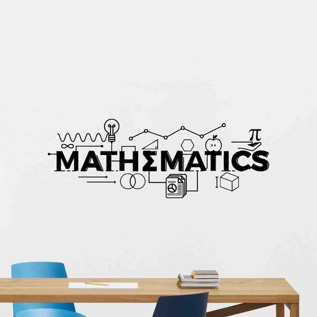 Mathematics Wall Decal Math Classroom Decor School Vinyl Sticker Gift ...