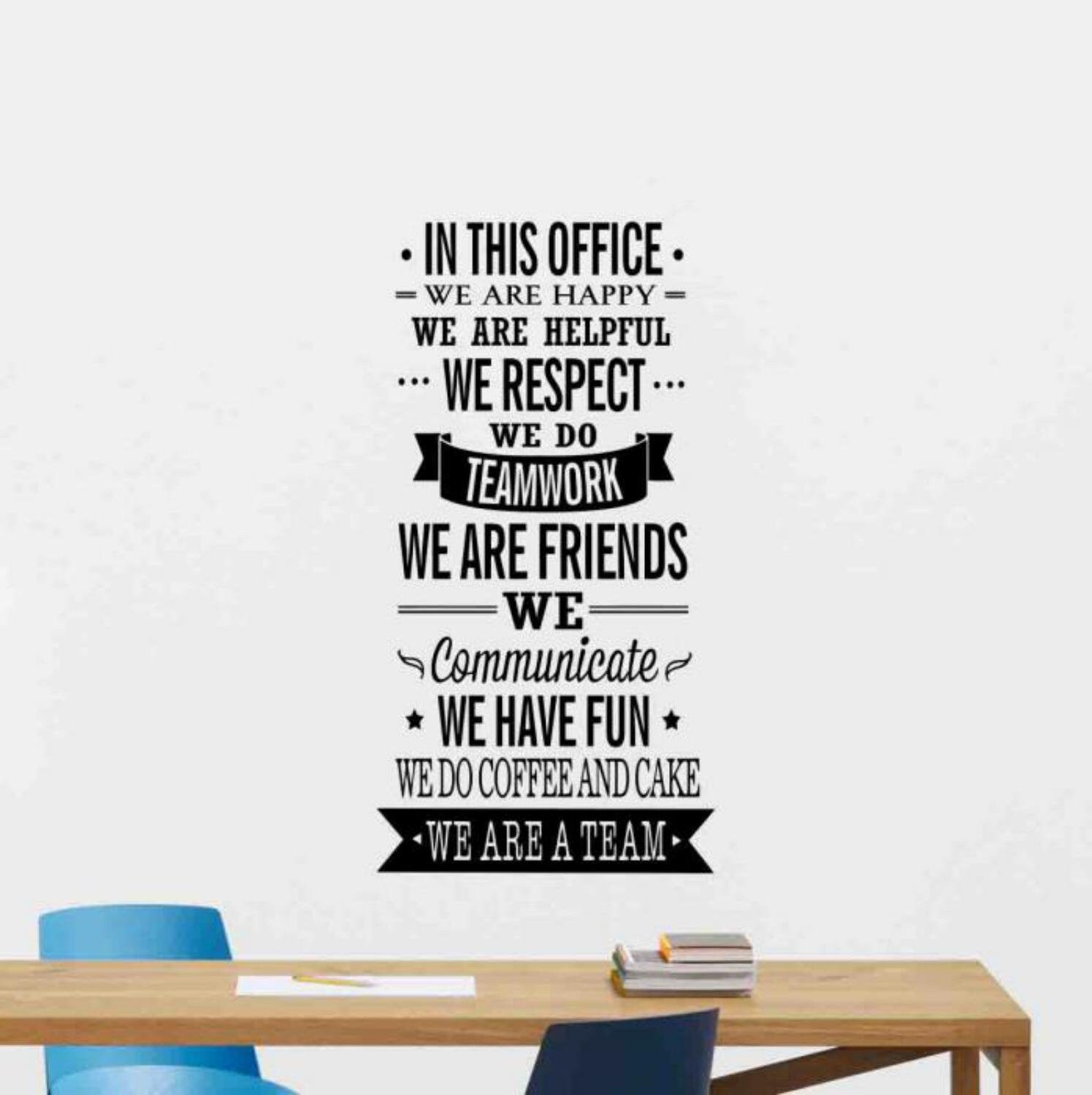 In This Office Wall Decal We are a Team Sign Vinyl Sticker | Etsy
