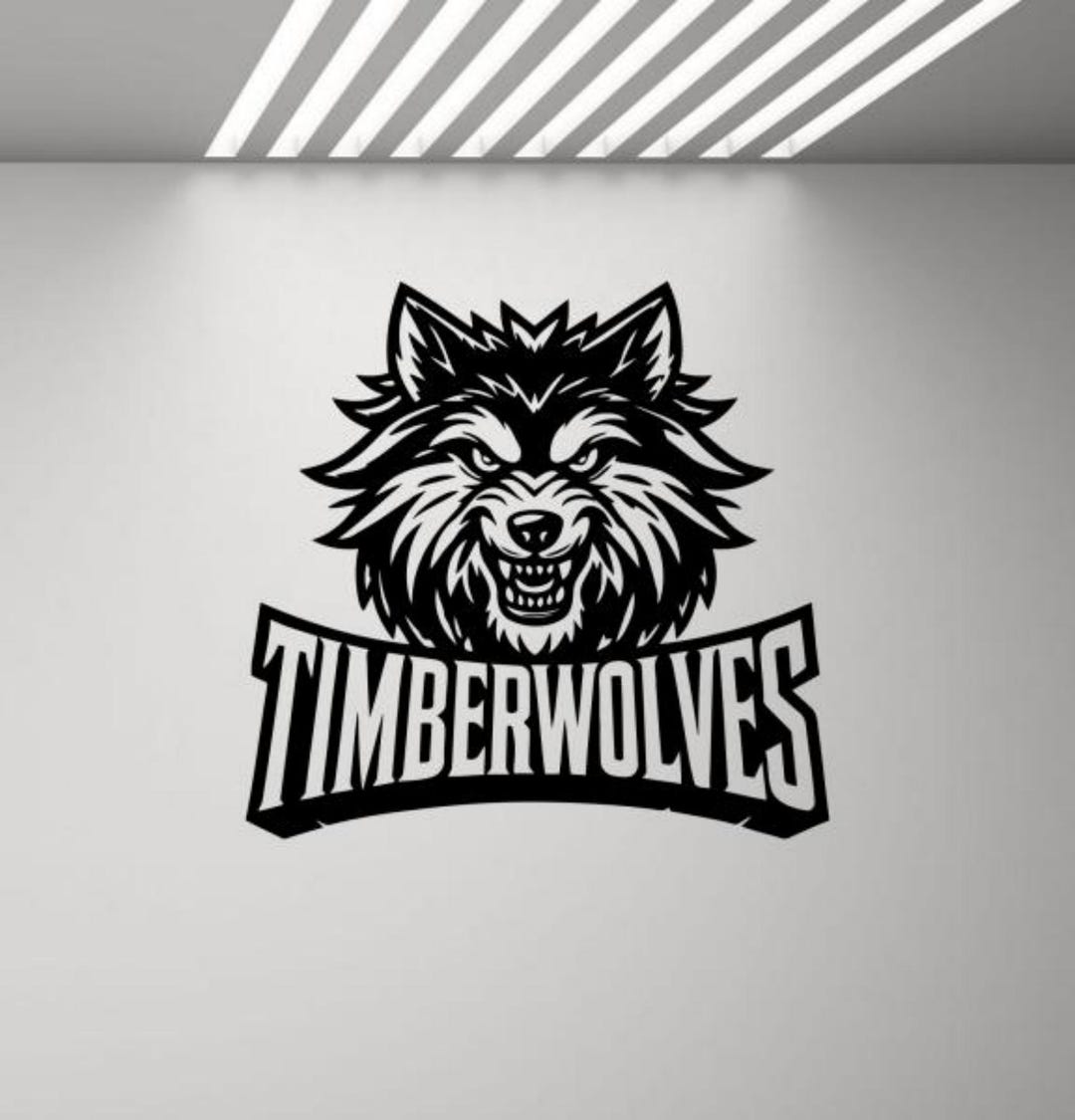Timberwolves Wall Decal Vinyl Sticker Mascot Football Basketball ...