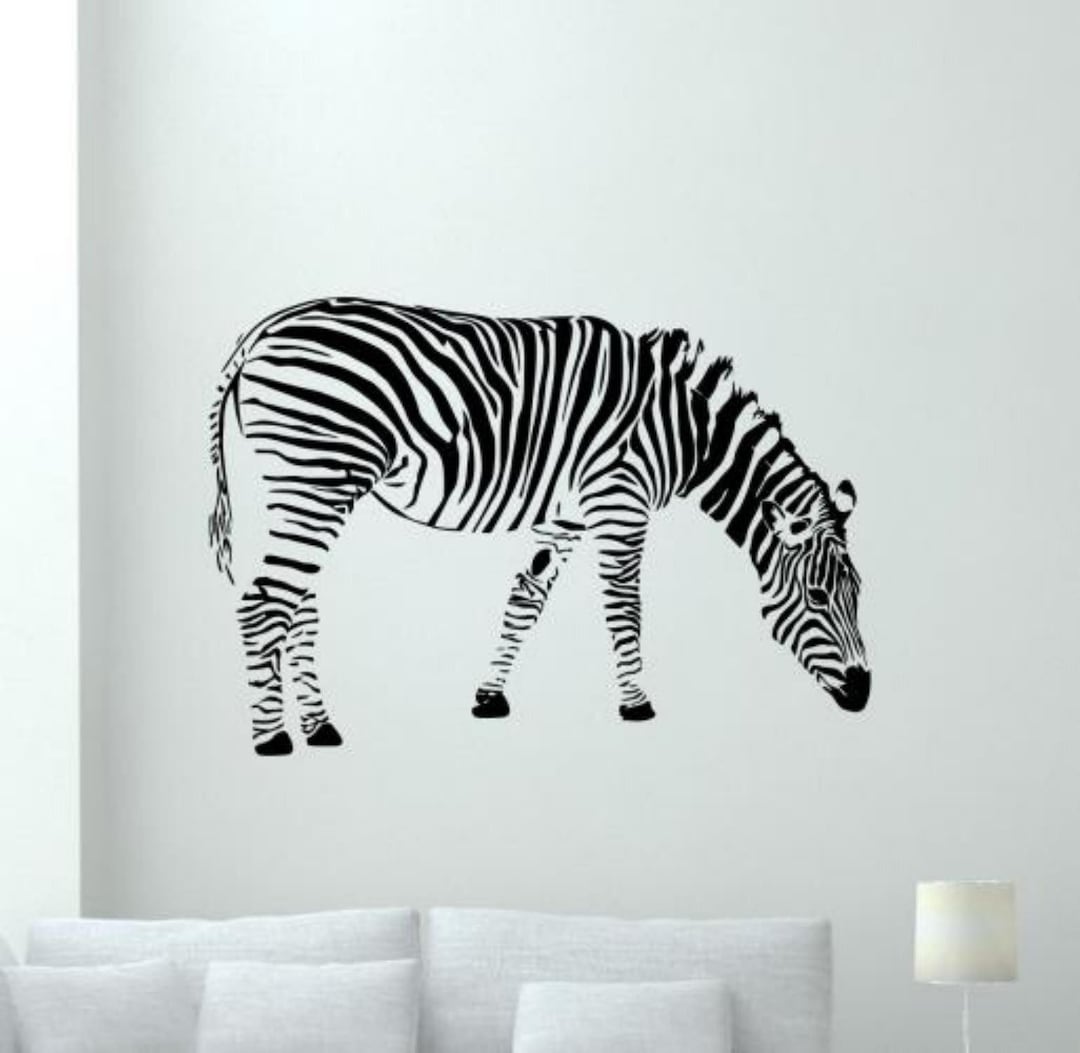Zebra Wall Decal Vinyl Sticker Zebra Sign Africa Gift Wild Animals ...