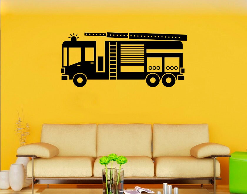 Fire Engine Wall Decal Fire Car Vinyl Sticker Car Stickers - Etsy