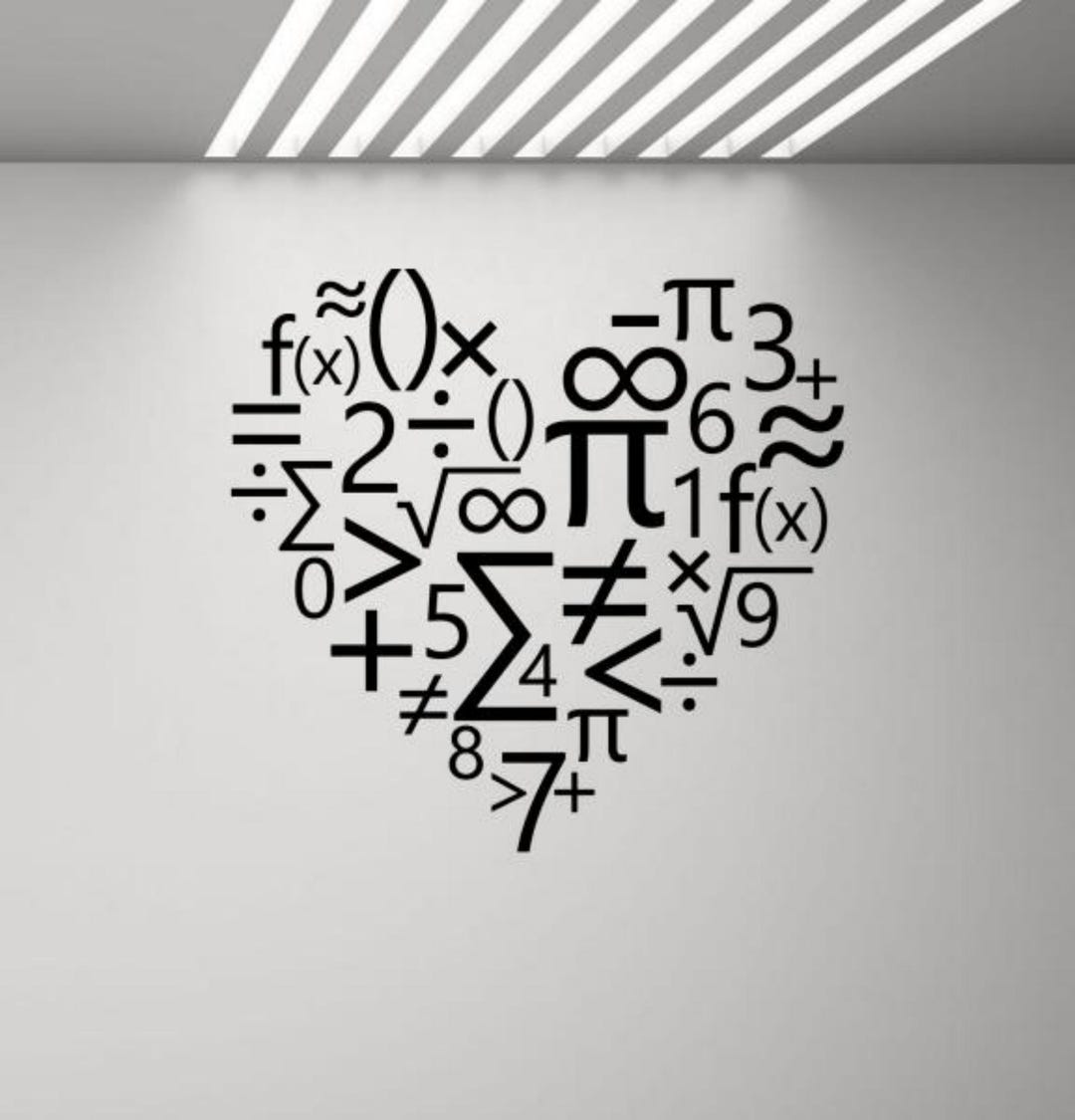 Math Wall Decal Vinyl Sticker Mathematics Heart Sign School Classroom ...