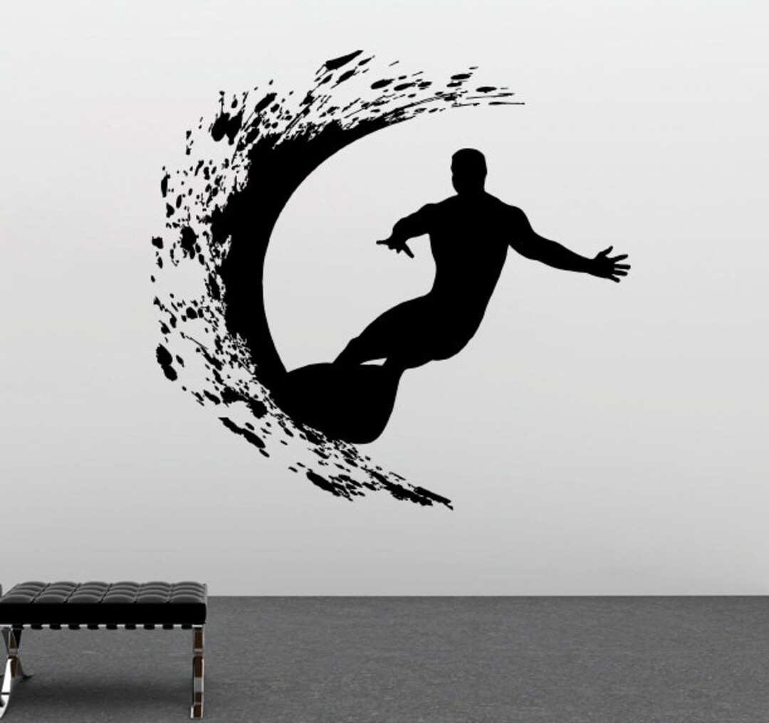 Surfing Wall Vinyl Decal Surfer Wall Vinyl Sticker Sports Decals Home ...