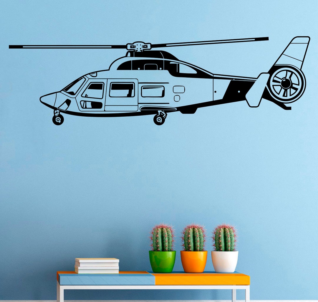 Helicopter Wall Decal Copter Vinyl Sticker Helicopters Decals Home Art ...