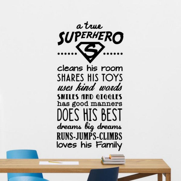 Superhero Wall Decal - Etsy