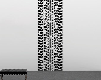 Tire Track Wall Vinyl Decal Car Track Wall Vinyl Sticker Home | Etsy