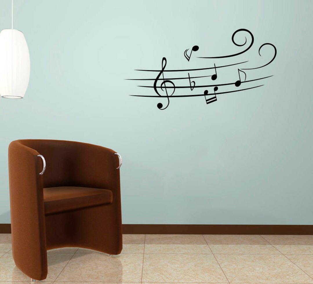 Musical Notes Mural Home & Living Room Wall Housewares Interior ...