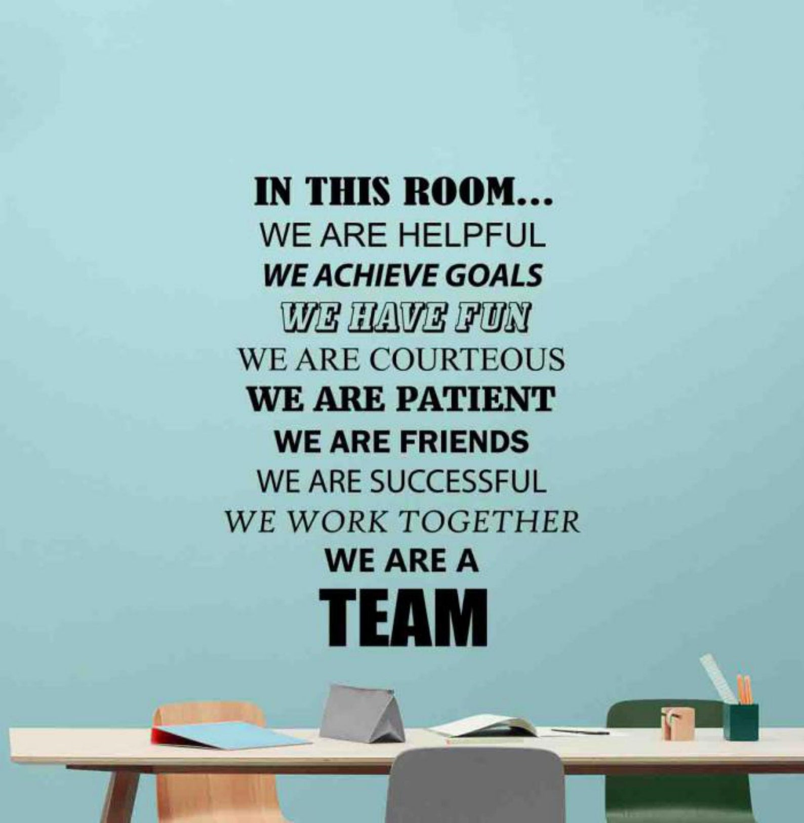 In This Room Office Wall Decal We are a Team Sign Vinyl | Etsy