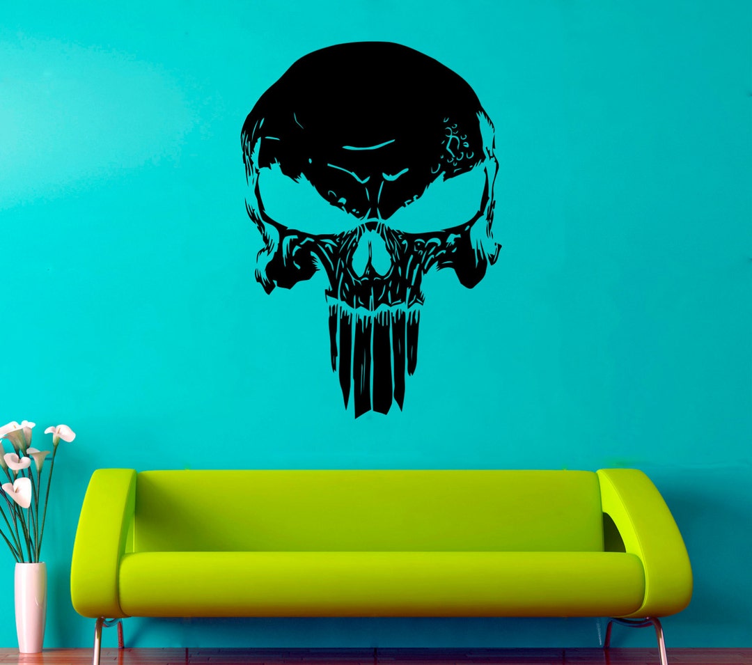 Punisher Skull Wall Decal Vinyl Sticker Superhero Wall Art Kids Room ...