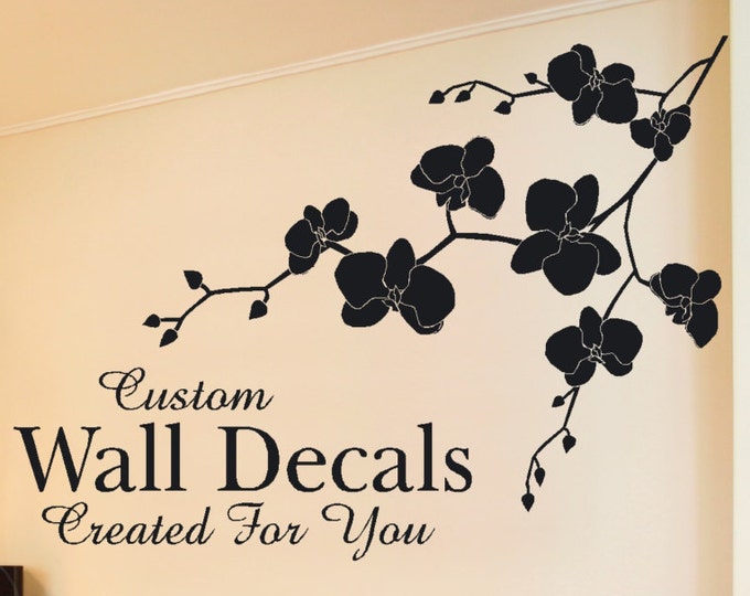 Orchid Decal, Orchid Sticker, Flower Decal, Flower Sticker, Laptop ...