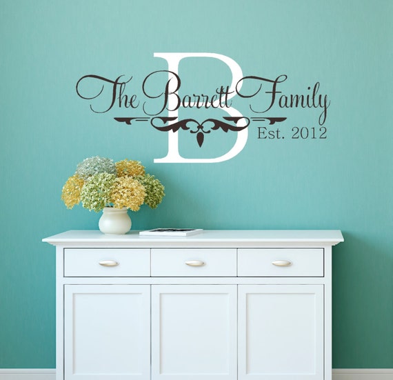 Family Name Wall Decalfamily Monogram Wall Decal Family | Etsy